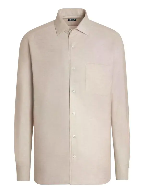 Zegna Pocket Cotton Shirt - Neutrals