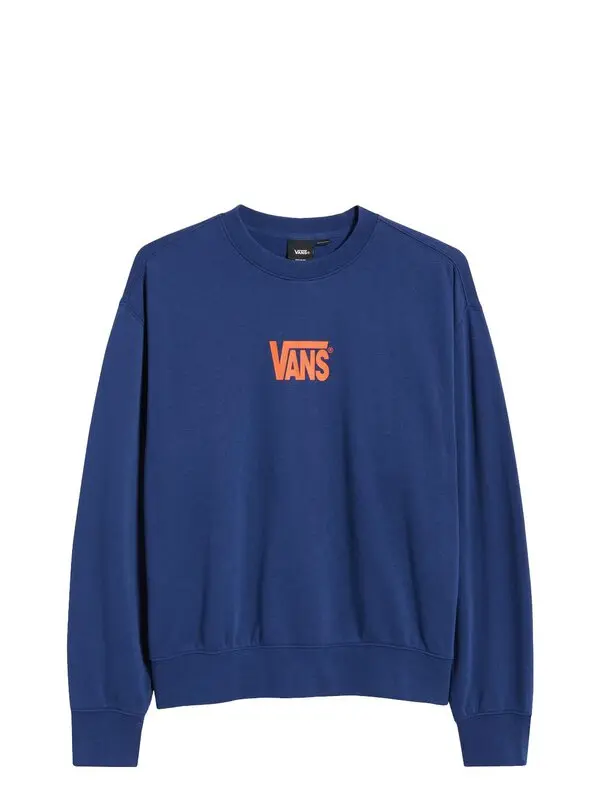 VANS Logo Crewneck Sweatshirt - Deep Indigo-flame