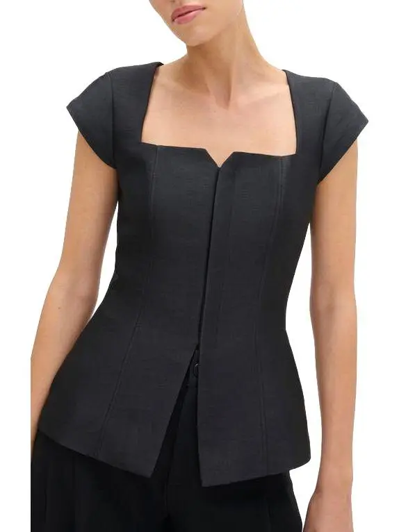 ALIGNE Square Neck Top - Black