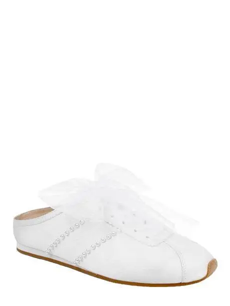 Badgley Mischka Willy Mule Sneaker - White Crepe