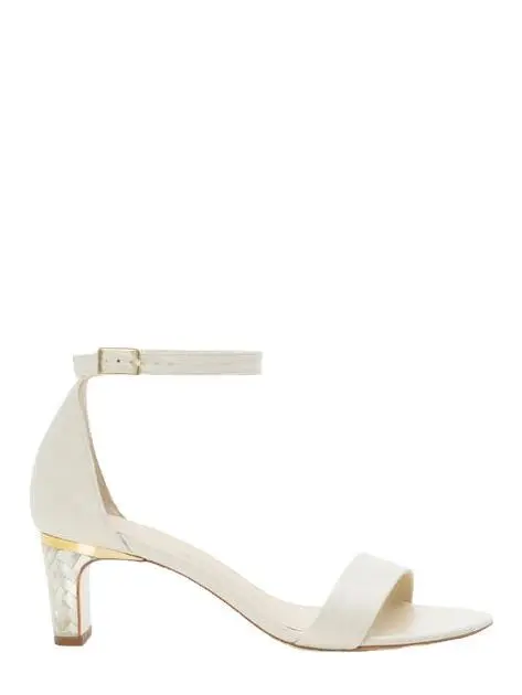 FREYA ROSE Chloe Ankle Strap Pearl Heel Sandal - Ivory