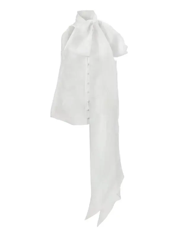 Carolina Herrera Organza Bow Blouse - White