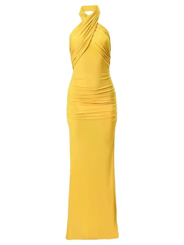 Carolina Herrera Criss-cross Halterneck Gown - Yellow