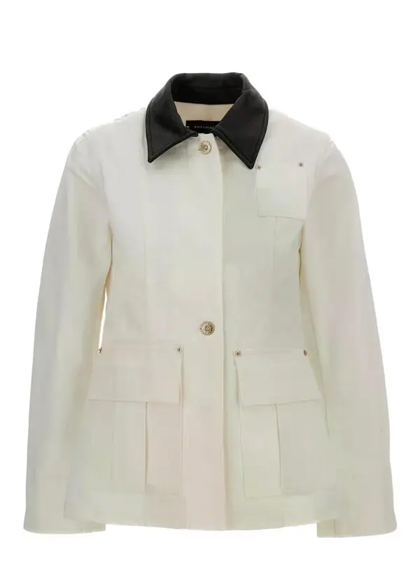WALES BONNER Point-collar Denim Jacket - White
