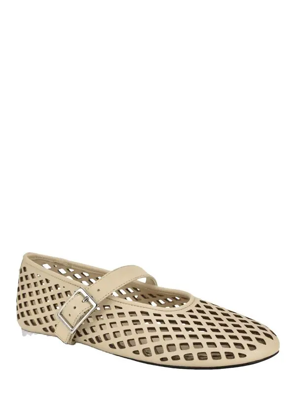 Calvin Klein Lauria Mary Jane Flat - Ivory Leather