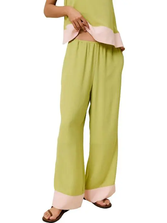 Solid & Striped The Atonia Colorblock Wide-leg Pants - Guava