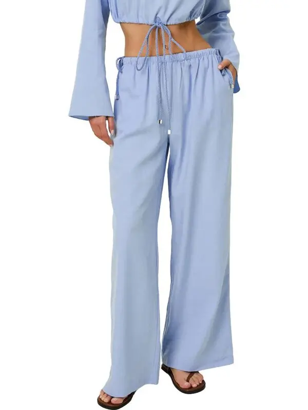Solid & Striped The Estanza Wide Leg Pants - Blue Lagoon