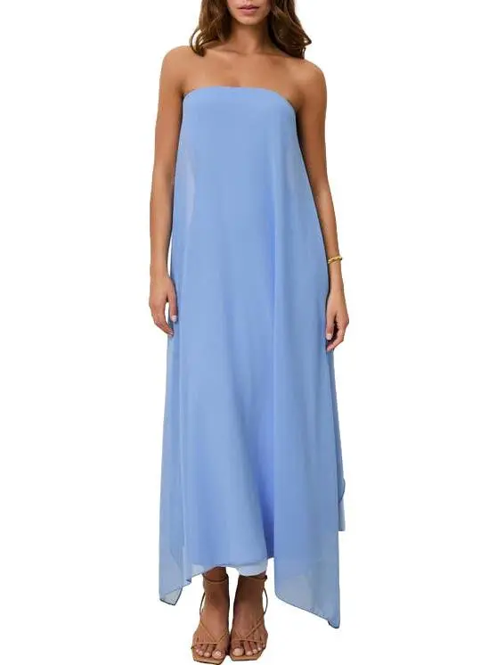 Solid & Striped The Indira Strapless Maxi Dress - Blue Lagoon