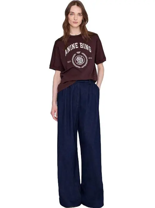 ANINE BING Jaylin Collegiate Tee - Fig