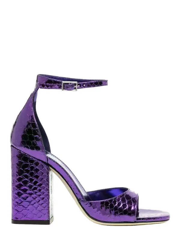 Paris Texas Fiona 100mm Metallic-finish Sandals - Purple