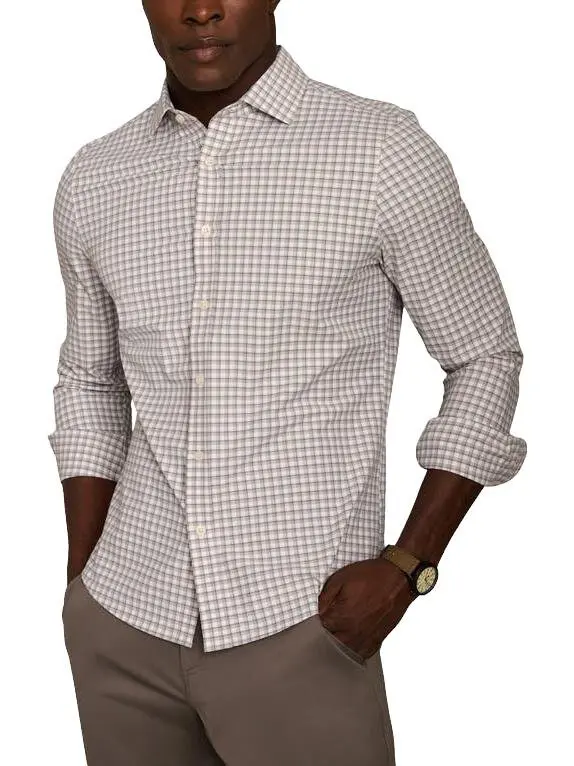 RHONE State Of Mind Slim Fit Check Performance Button-up Shirt - Smokey Olive Plaid