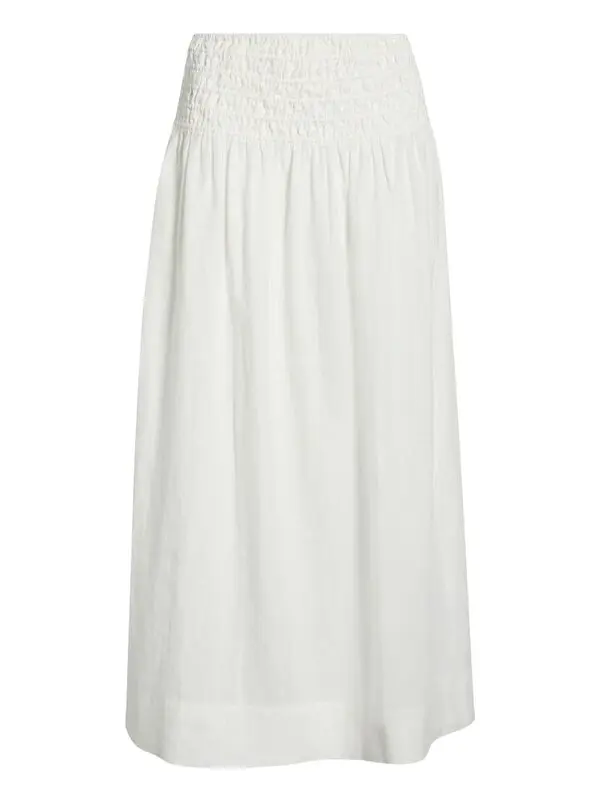 Rails Alessa Smock Waist Linen Blend Maxi Skirt - White Linen