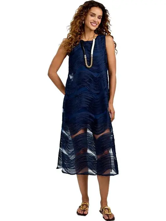 Trina Turk Belisama Organza Midi Dress - Ink