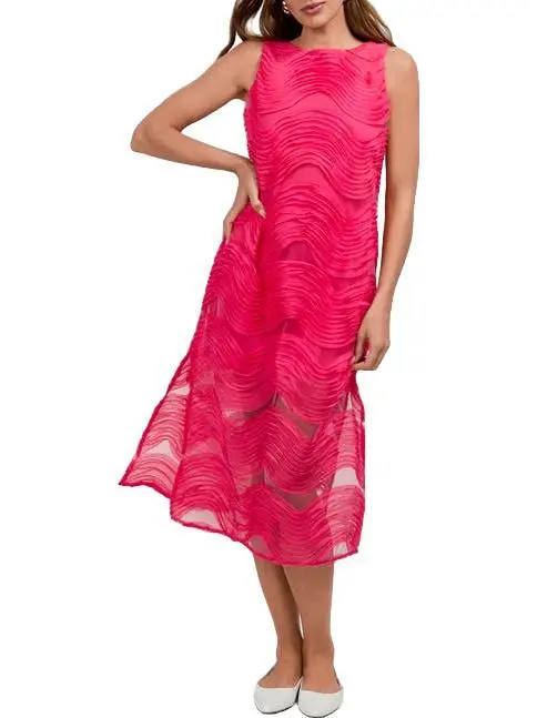 Trina Turk Belisama Organza Midi Dress - Magenta Milano