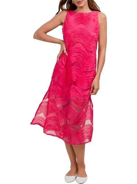 Trina Turk Belisama Organza Midi Dress - Magenta Milano