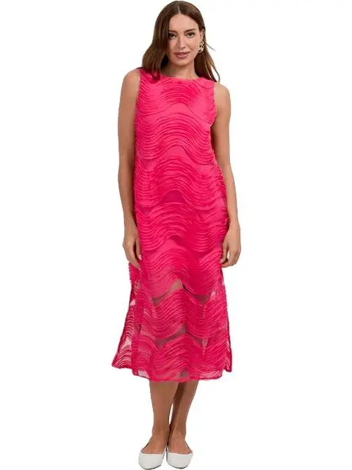 Trina Turk Belisama Organza Midi Dress - Magenta Milano