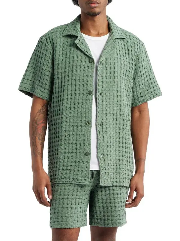 Oas Waffle Camp Shirt - Green