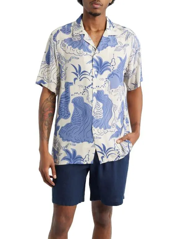Oas Mystea Rocco Camp Shirt - Blue