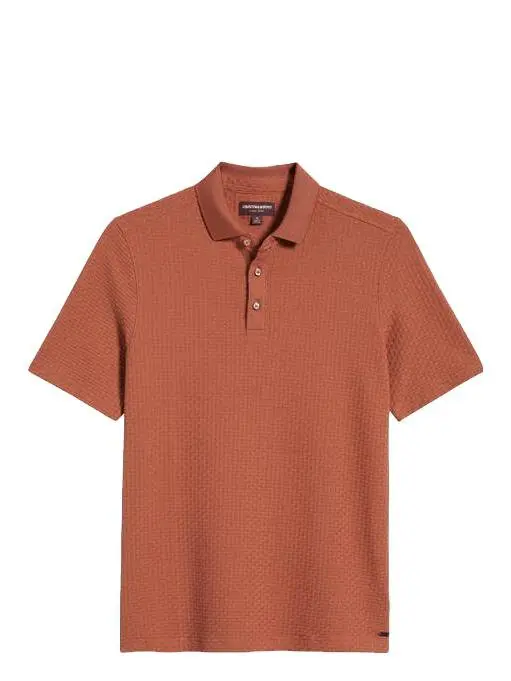 Johnston & Murphy Tilson Textured Performance Polo - Terracotta