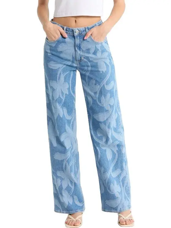 Rails Getty High-waist Wide-leg Jeans - Floral Laser