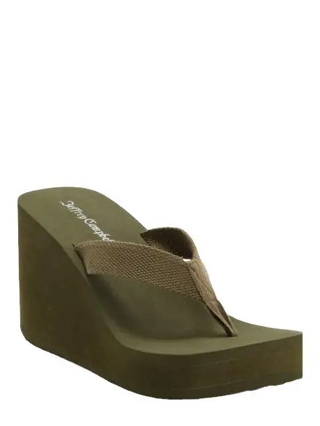 Jeffrey Campbell Astria Platform Wedge Sandal - Olive