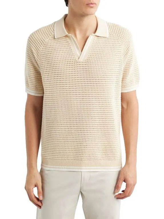 PERCIVAL Tennis Johnny Collar Sweater Polo - Ecru