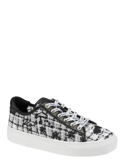 Karl Lagerfeld Paris Logo Lace Up Sneakers - Black Multi