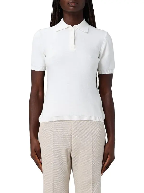 Max Mara Cotton Knit Polo Shirt - White