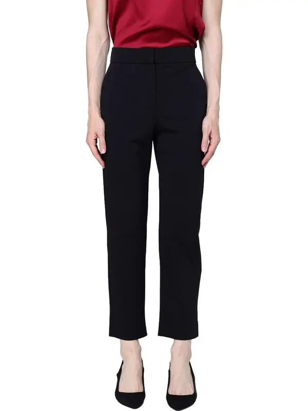 Max Mara Cropped Crepe Trousers - Black