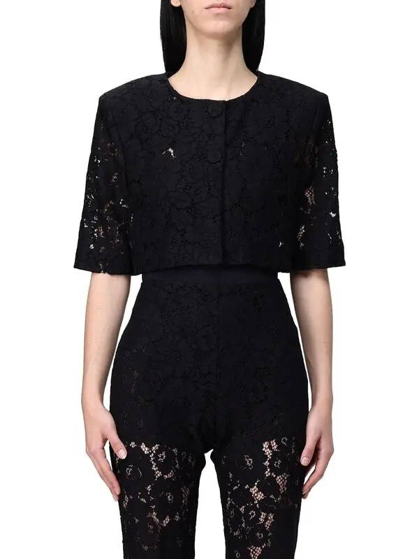 Pinko Lace Crop Jacket - Black