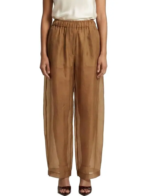 THELATEST Lyocell Wide Leg Trousers - Beige