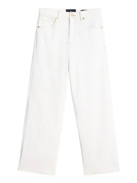 7 For All Mankind Stovepipe Straight Ankle Jeans - White