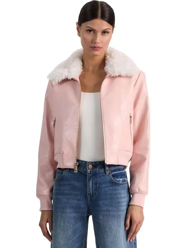 Alice + Olivia Willard Vegan Bomber - Neutral