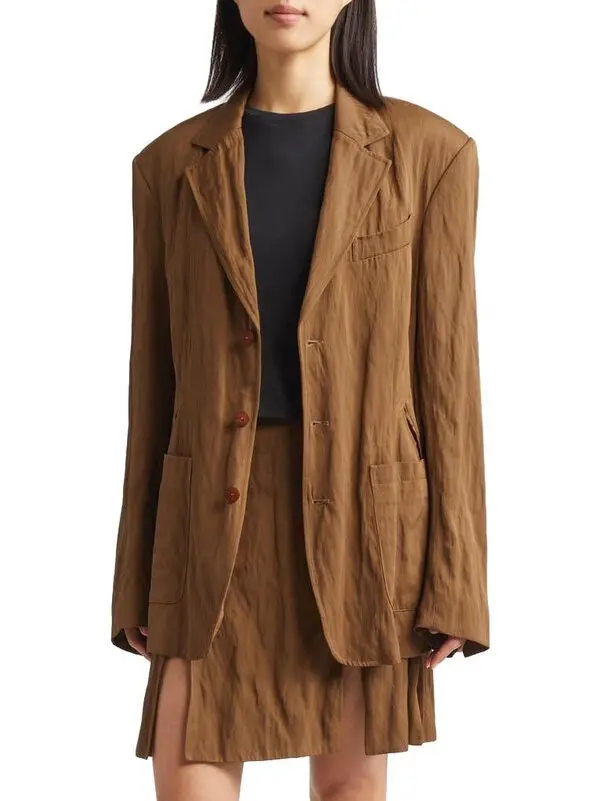 Eckhaus Latta Shadow Nylon Twill Blazer - Bronze