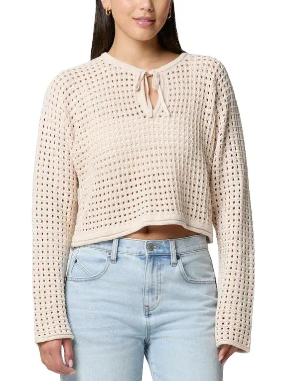 FLORENCE BY MILLS Keyhole Open Knit Crop Sweater - Quartz
