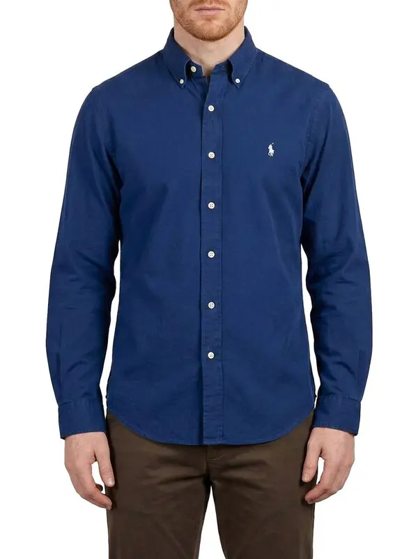 Polo Ralph Lauren Cotton Shirt With Logo - Navy