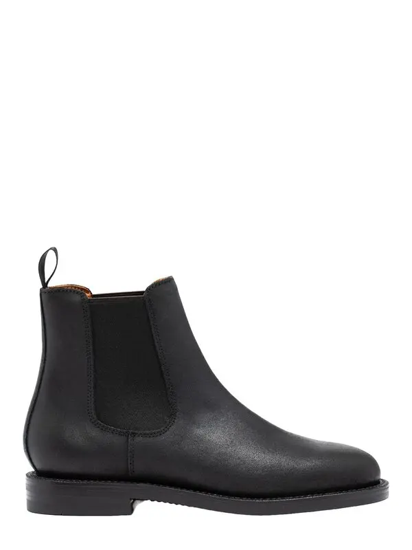 GRANT STONE Chelsea Boot - Black Waxed Commander