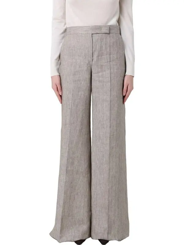 Max Mara Linen Palazzo Trousers - Beige