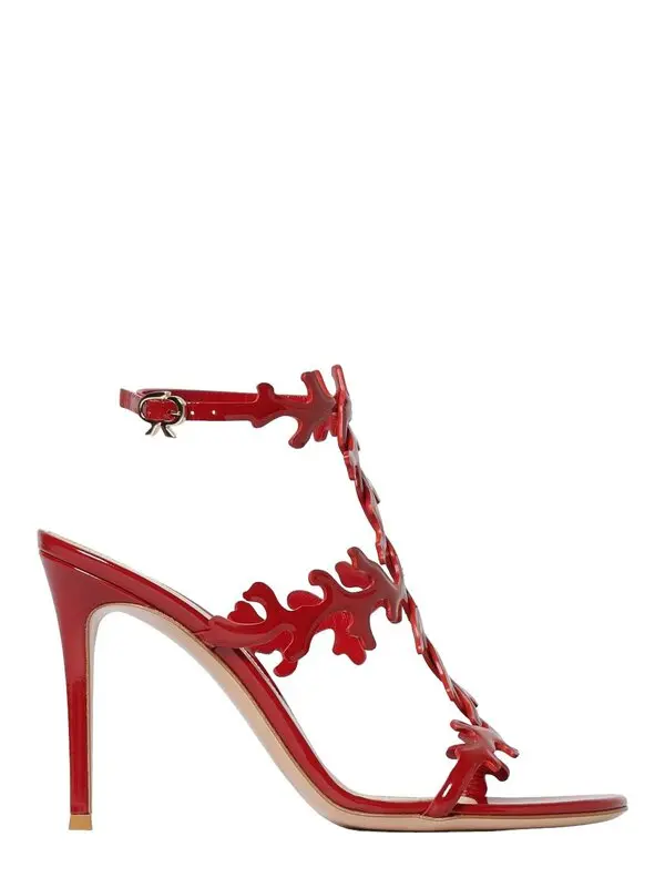 GIANVITO ROSSI Ocean Patent Nappa Stiletto Sandals - Red
