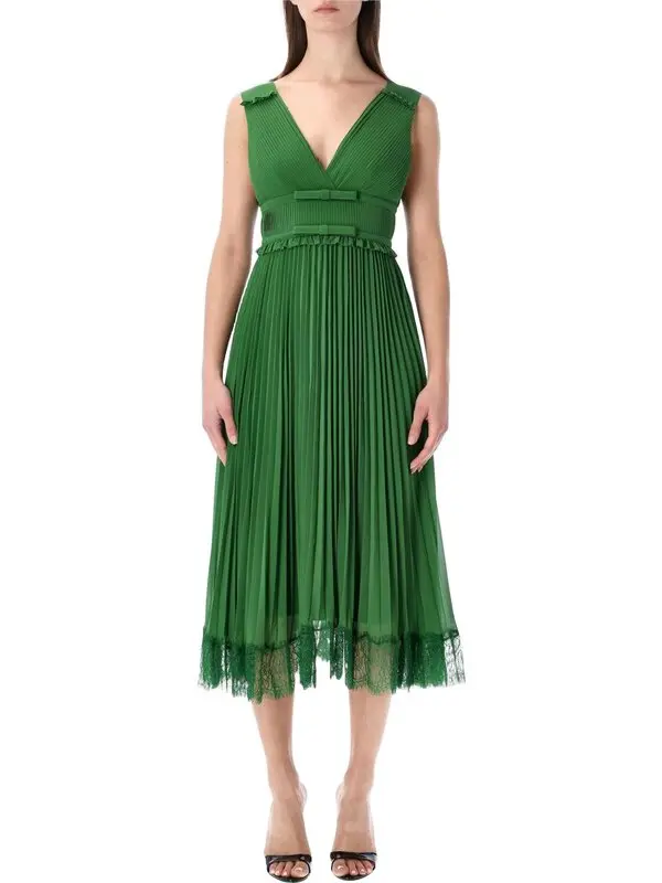 SELF-PORTRAIT Midi Dress - Green