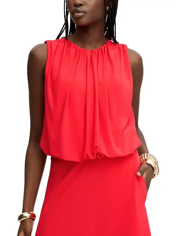 Sam Edelman Blouson Sleeveless Crop Top - Flame