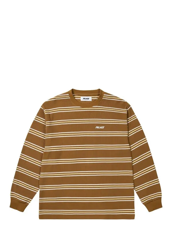 PALACE Trio Stripe Long-sleeve - Brown