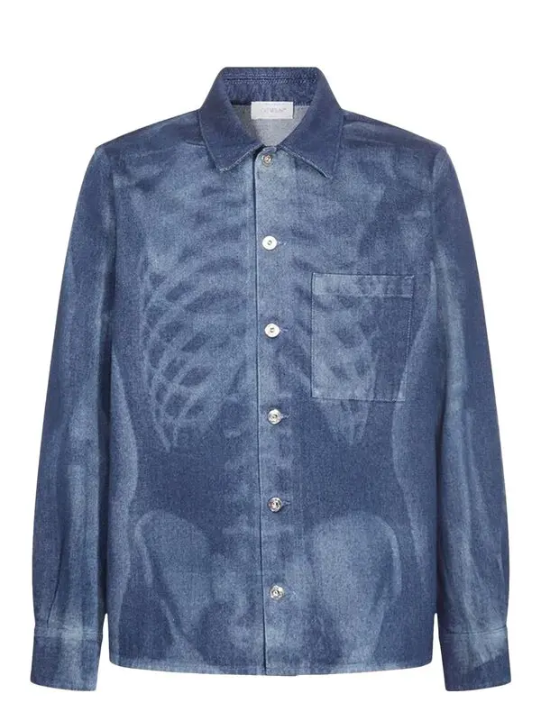 Off-White Body Scan Over Denim Shirt - Blue
