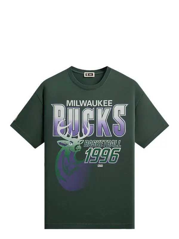 Kith For Nba All-star Milwaukee Bucks Vintage Tee 'stadium - Green