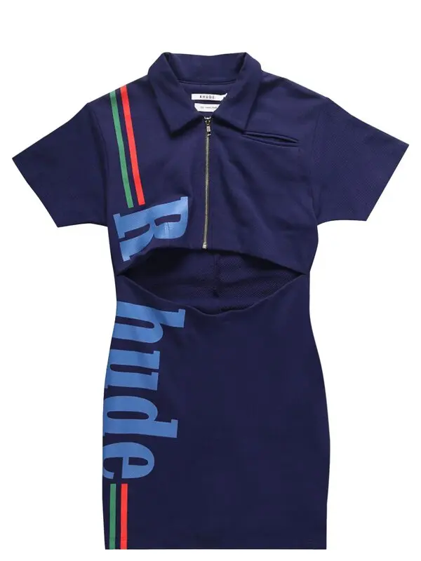 Rhude Polo Shirt Dress - Blue