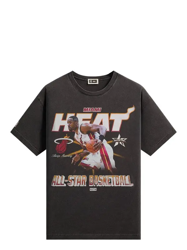Kith For Nba All-star Miami Heat Alonzo Mourning Vintage Tee - Black