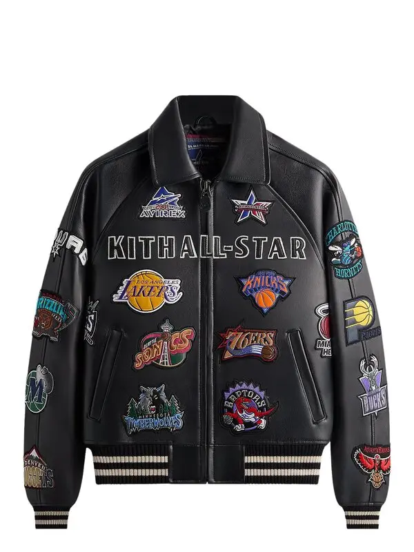 Kith X Avirex Nba All-star Bomber Jacket - Black