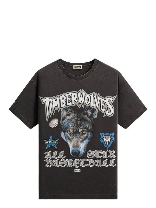 Kith For Nba All-star Minnesota Timberwolves Vintage Tee - Black