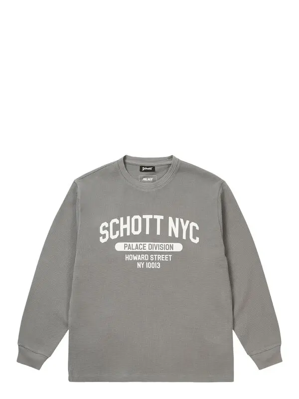 PALACE X Schott Waffle Long-sleeve - Grey