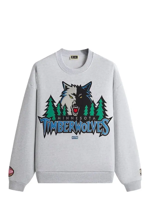 Kith For Nba All-star Minnesota Timberwolves Nelson Crewneck - Grey